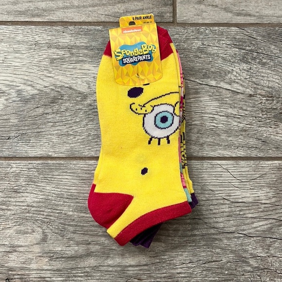Nickelodeon | Other | Nwt Spongebob Socks 6 Pack | Poshmark